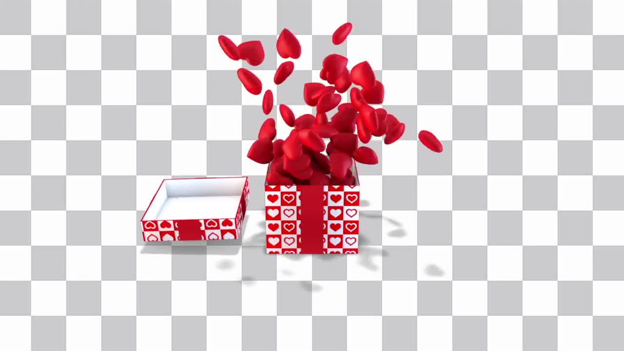 Gift With Hearts - Stock Motion Graphics | Motion Array