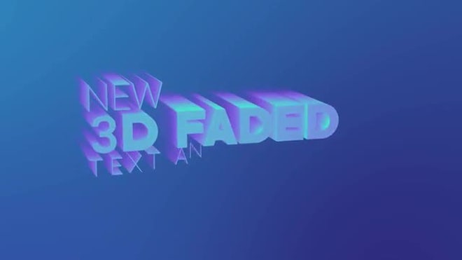 New 3D Faded Text Animation - Motion Graphics Templates | Motion Array
