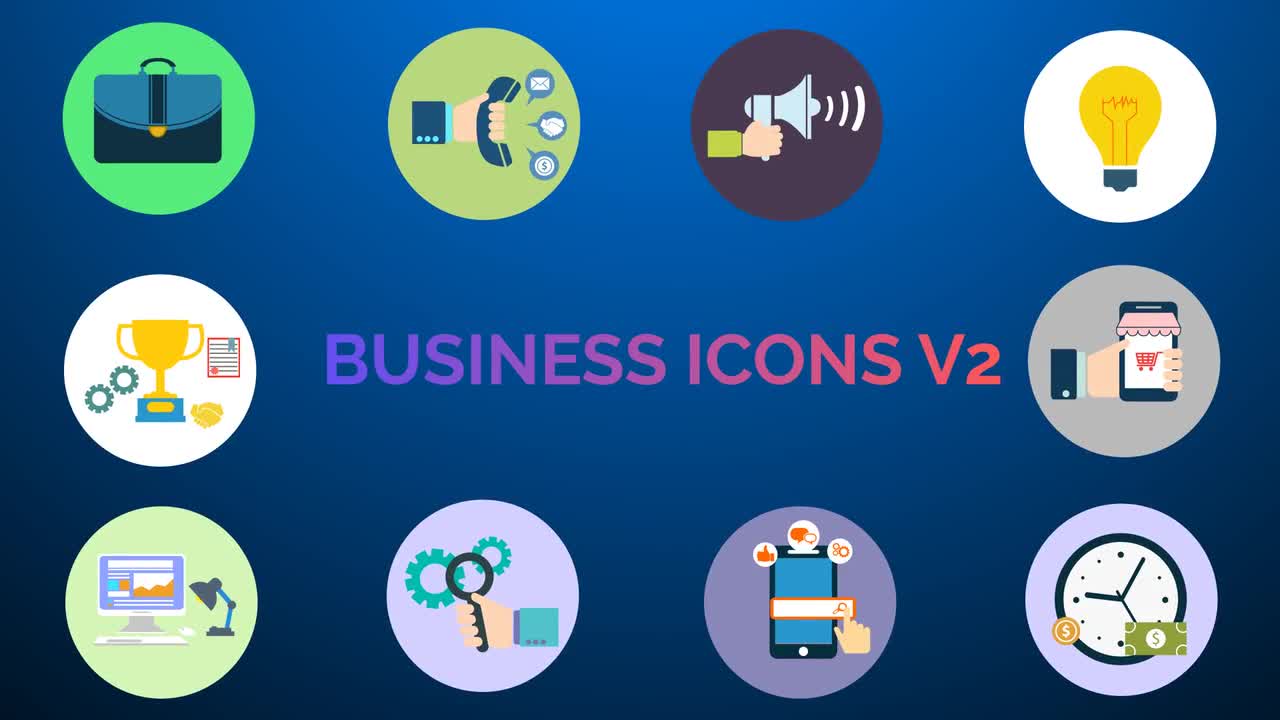 Business Animated Icons V2 - Motion Graphics Templates | Motion Array