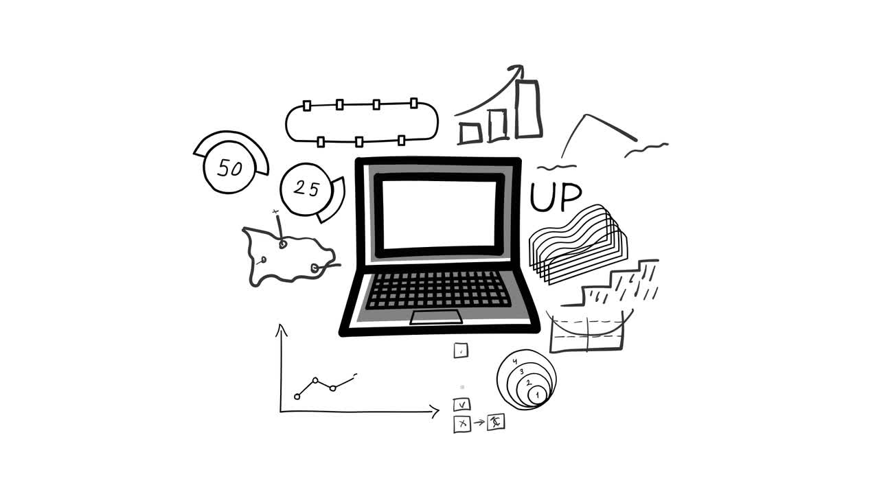 Hand-Drawn Laptop - Stock Motion Graphics | Motion Array