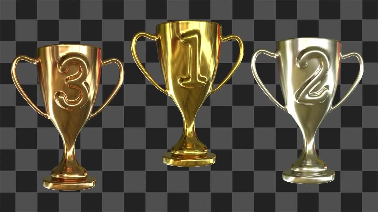 Three Trophies - Stock Motion Graphics | Motion Array