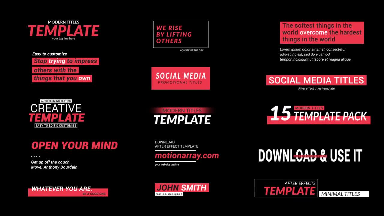 Social Media Titles 2.0 - After Effects Templates | Motion Array