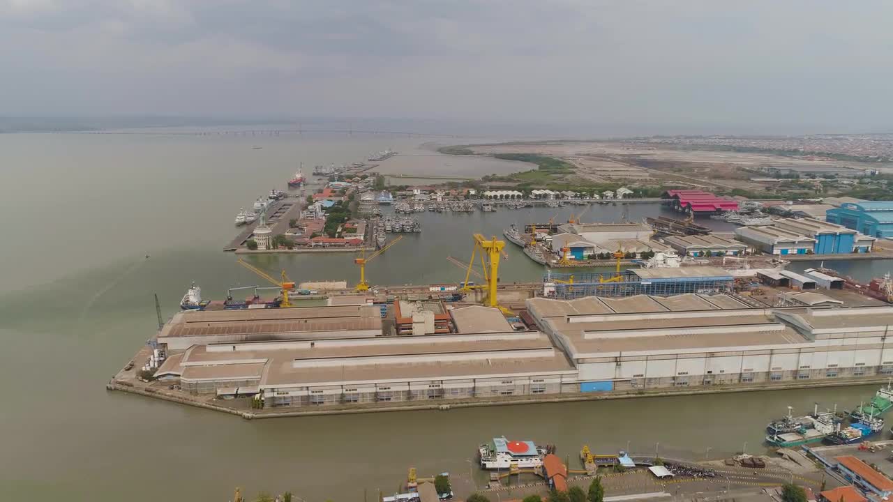 Seaport In Surabaya - Stock Video | Motion Array
