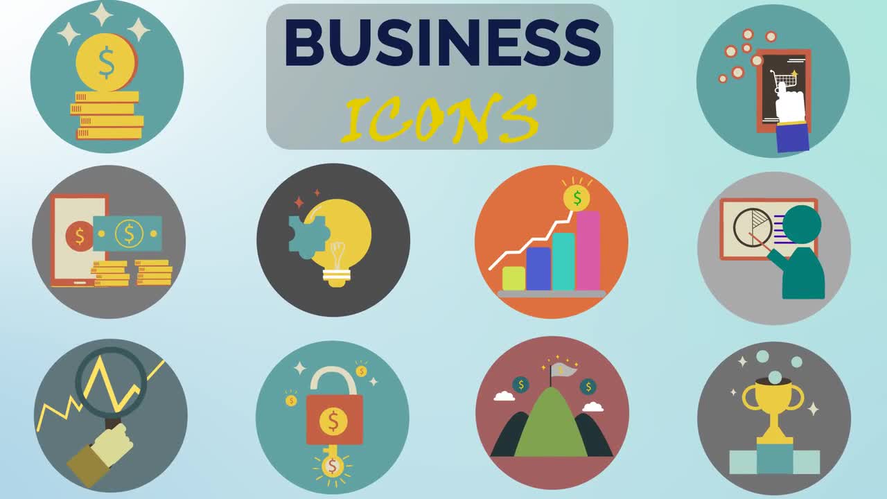 Business Icons Pack - Motion Graphics Templates | Motion Array