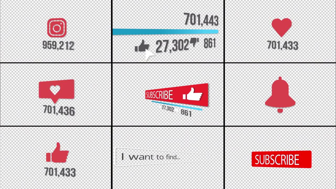 YouTube Elements - Stock Motion Graphics | Motion Array