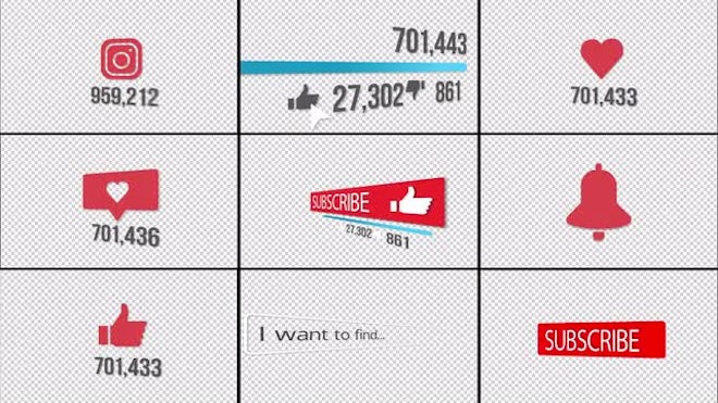 YouTube Elements - Stock Motion Graphics | Motion Array