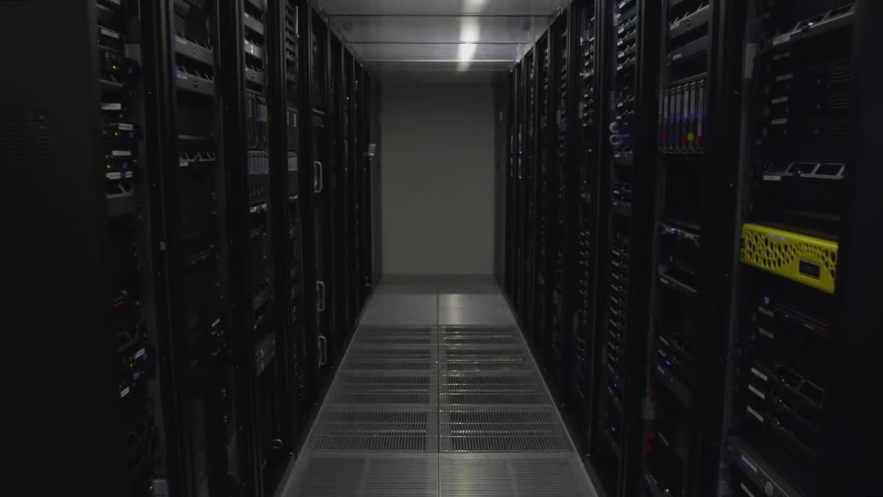 Door Into Data Center - Stock Video | Motion Array