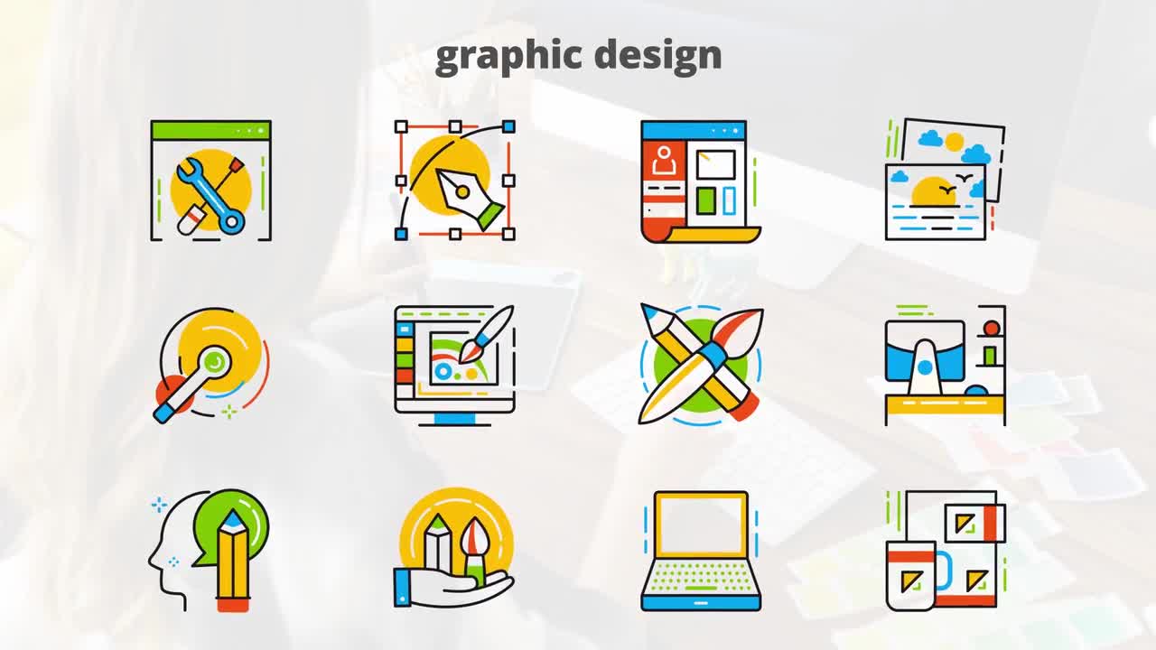 Graphic Design - Flat Animated Icons - After Effects Templates | Motion ...