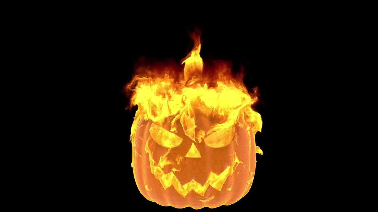 Pumpkin On Fire - Stock Motion Graphics | Motion Array