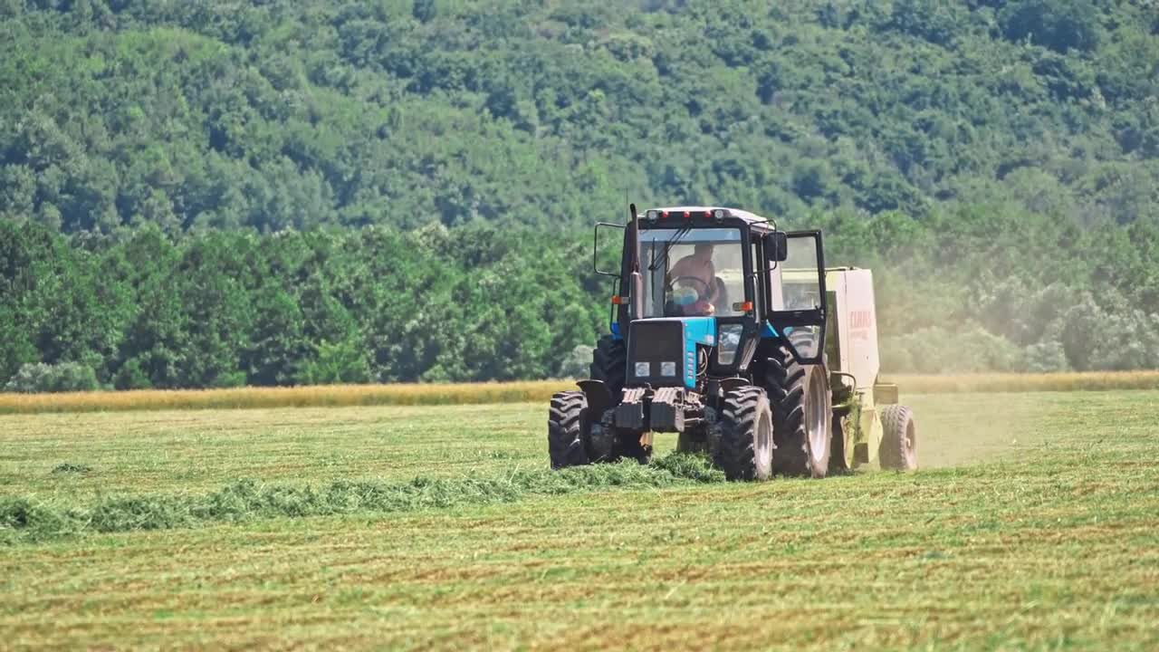 Man Driving A Tractor - Stock Video | Motion Array