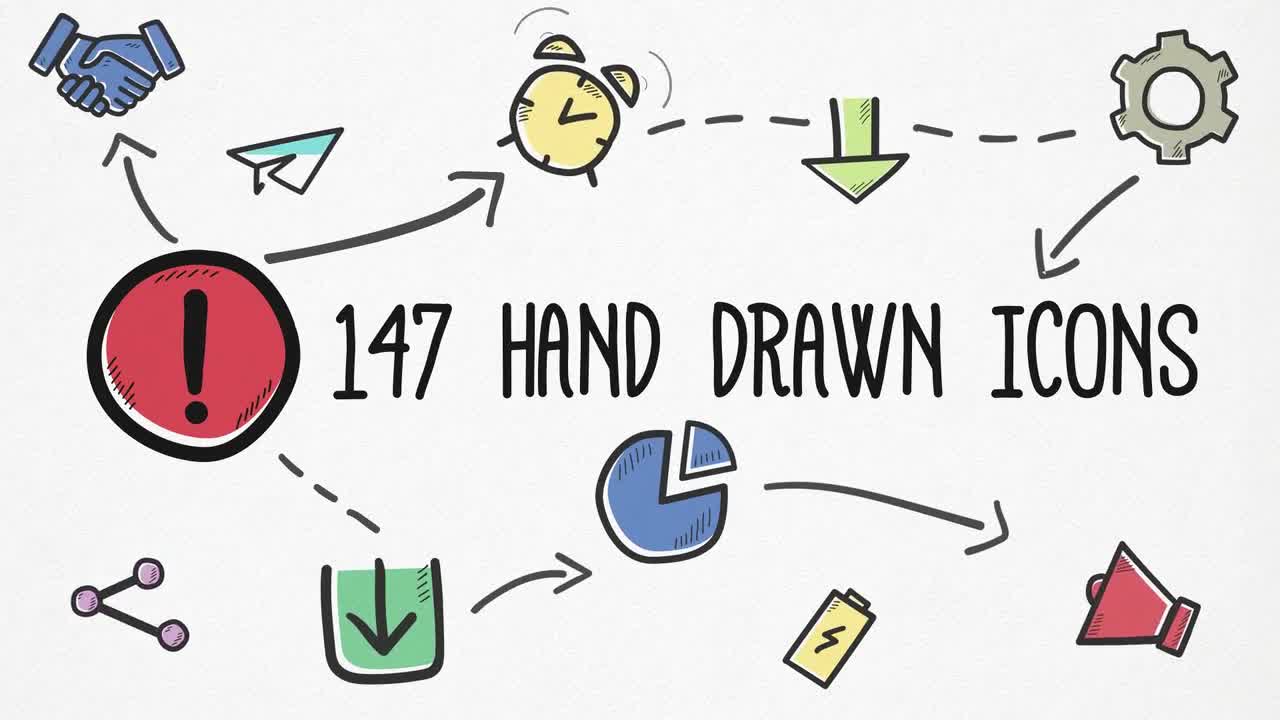 Hand-Drawn Icons Collection - Stock Motion Graphics | Motion Array