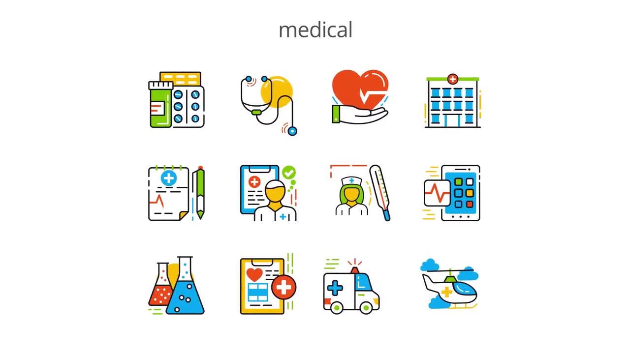 Medical - Flat Animation Icons - After Effects Templates | Motion Array