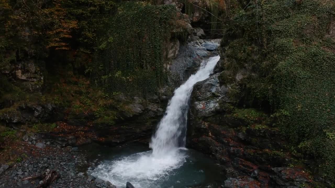 Waterfall Drone View - Stock Video | Motion Array