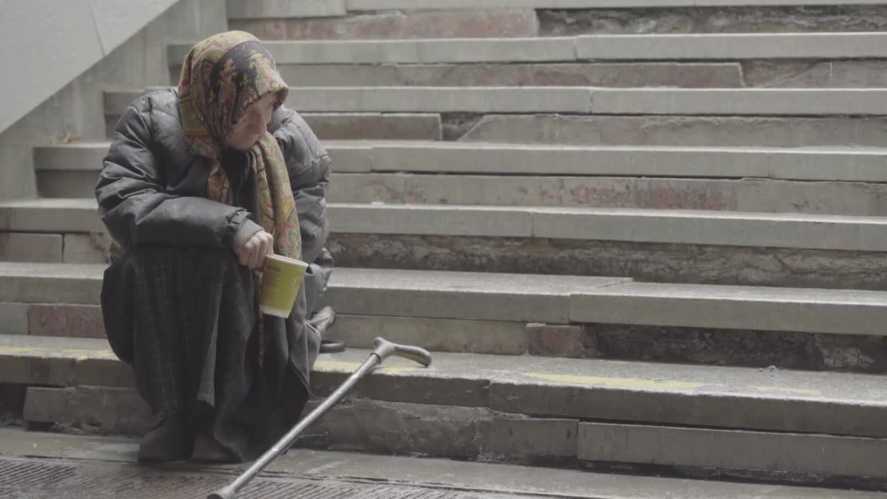 Homeless Woman - Stock Video | Motion Array