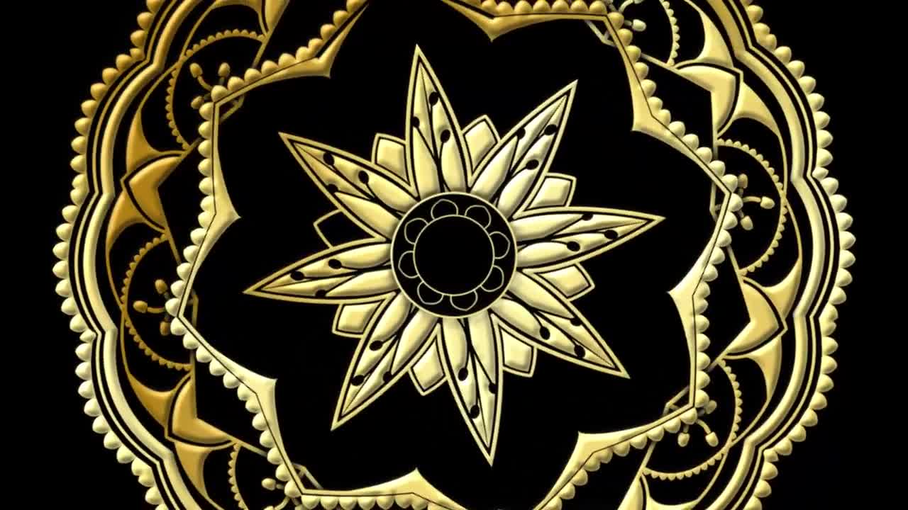 Golden Gear Mandala - Stock Motion Graphics | Motion Array