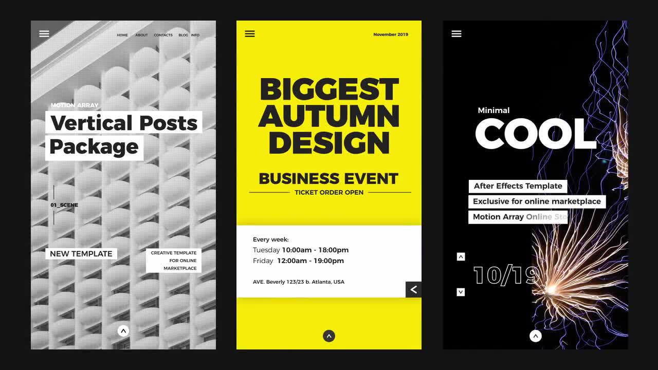 Vertical Typo Posts - After Effects Templates | Motion Array