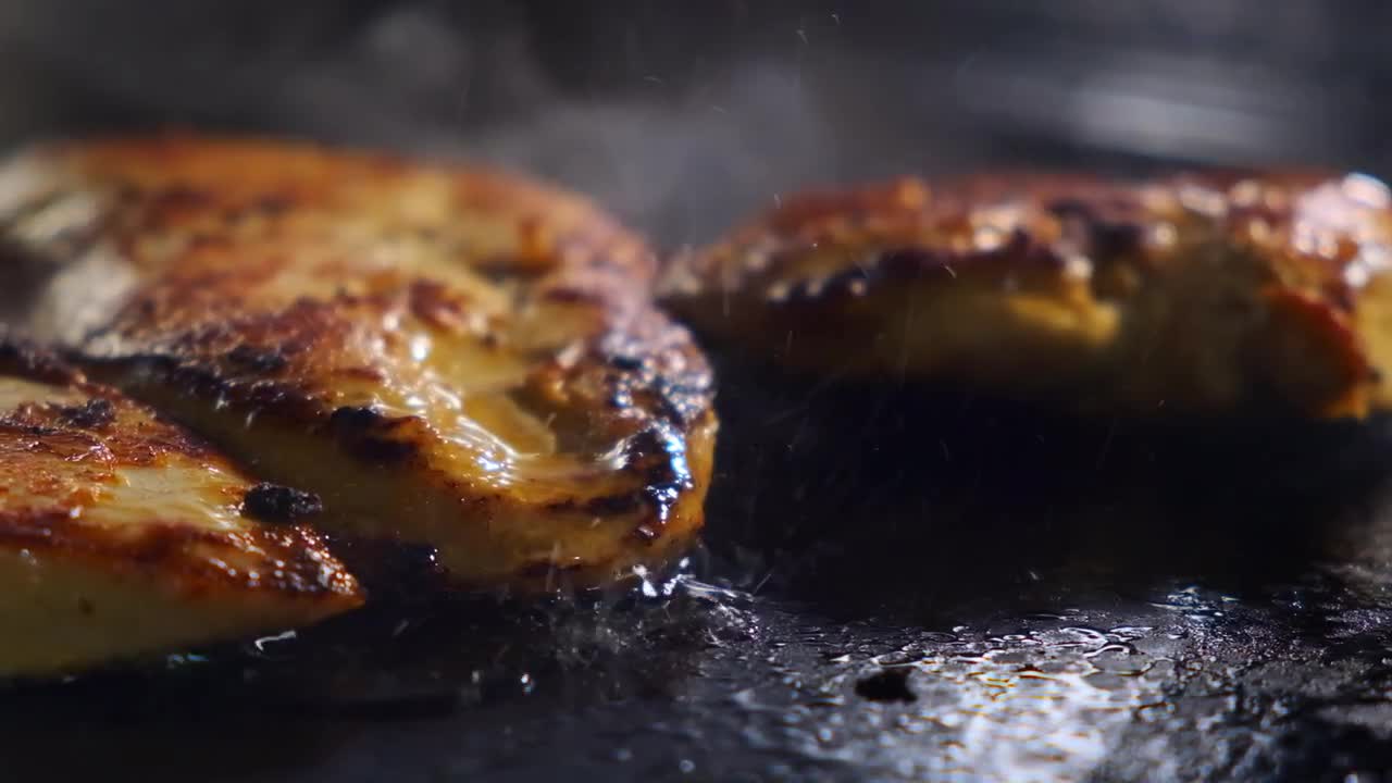 Pouring Oil On Grilled Meat - Stock Video | Motion Array