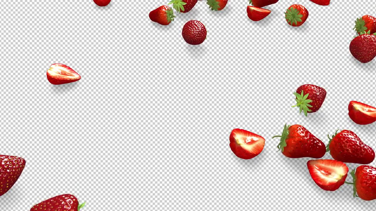 Falling Strawberries - Stock Motion Graphics | Motion Array
