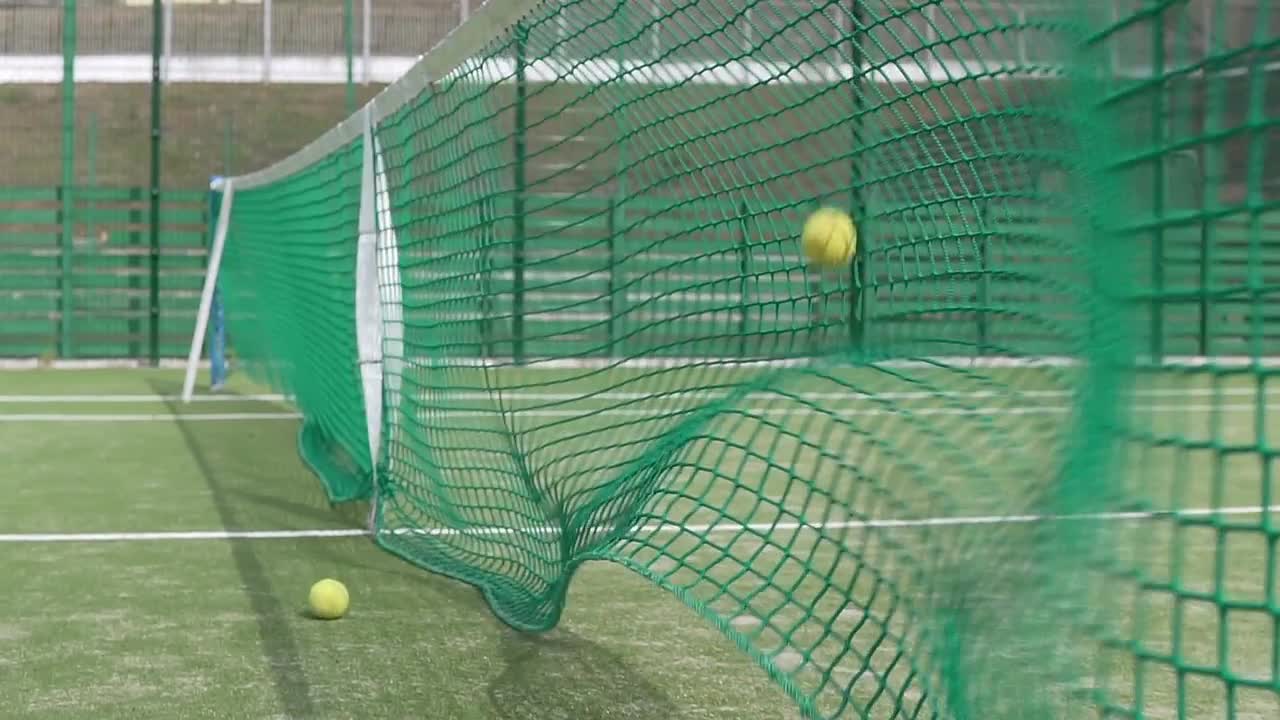 Balls Hit Tennis Net - Stock Video | Motion Array
