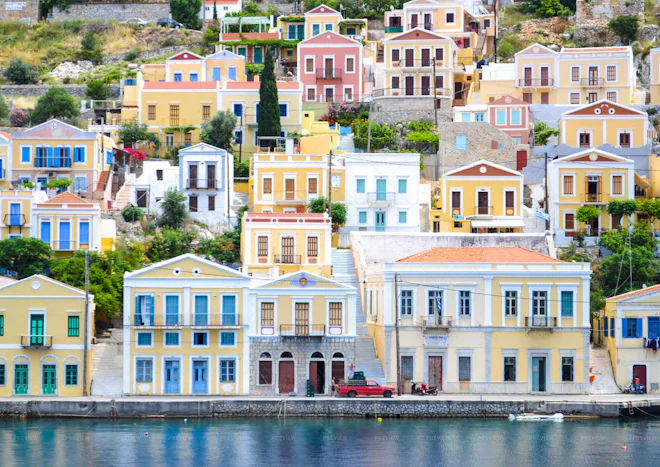 Simi Island View From The Water - Stock Photos | Motion Array