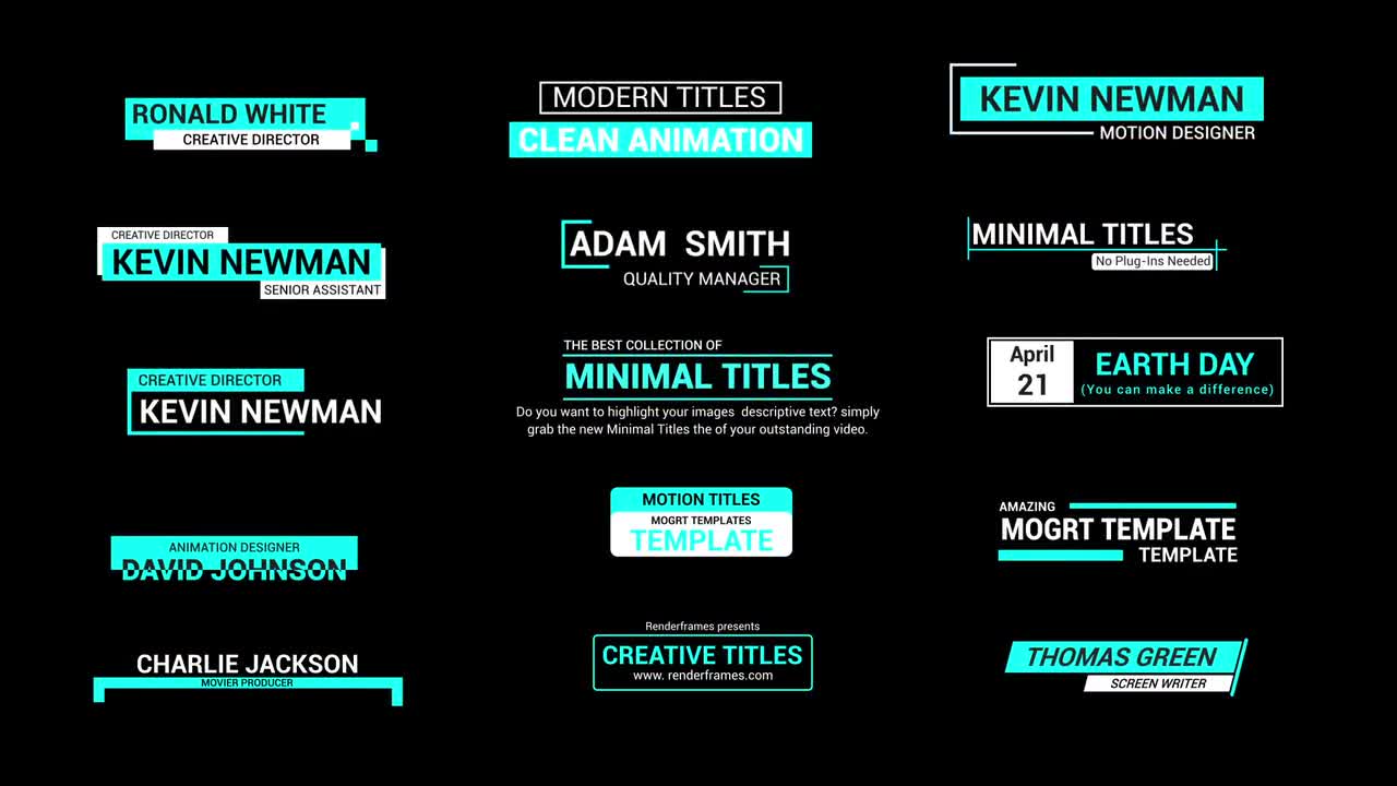 Minimal Titles 2.0 - Motion Graphics Templates | Motion Array