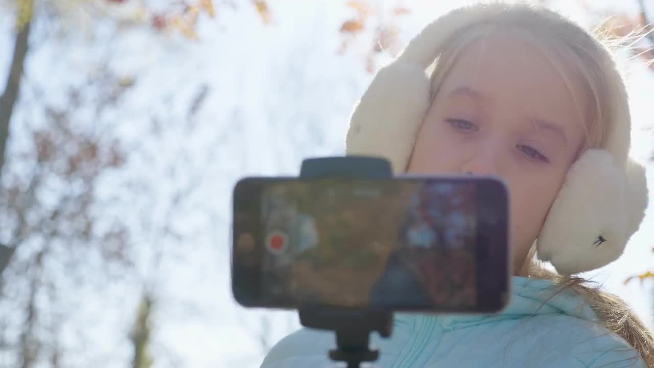 Little Girl Recording Vlog - Stock Video | Motion Array