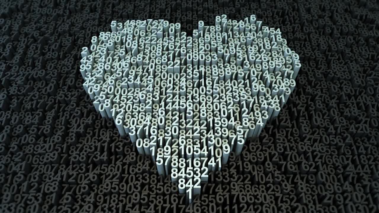 Hearts With Numbers - Stock Motion Graphics | Motion Array
