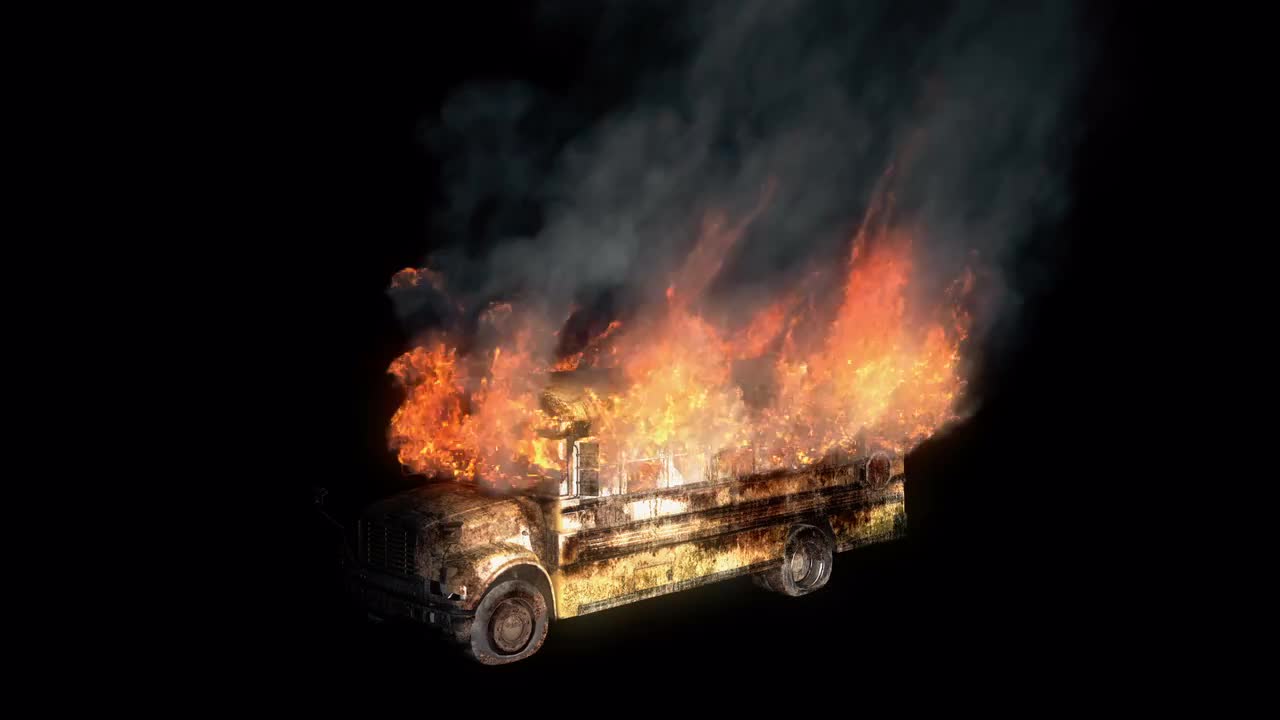 Burning Bus - Stock Motion Graphics | Motion Array