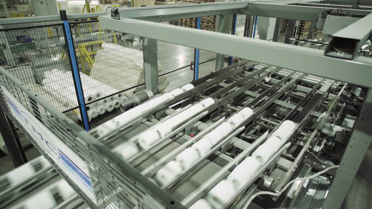 Industrial Paper Mill Conveyor - Stock Video | Motion Array