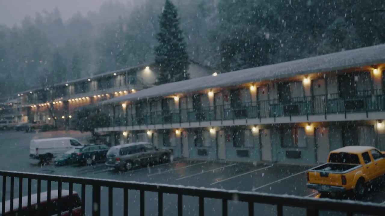 Motel Snowfall - Stock Video | Motion Array