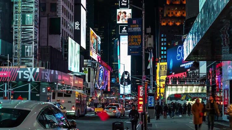 Time-Lapse Of Times Square At Night - Stock Video | Motion Array