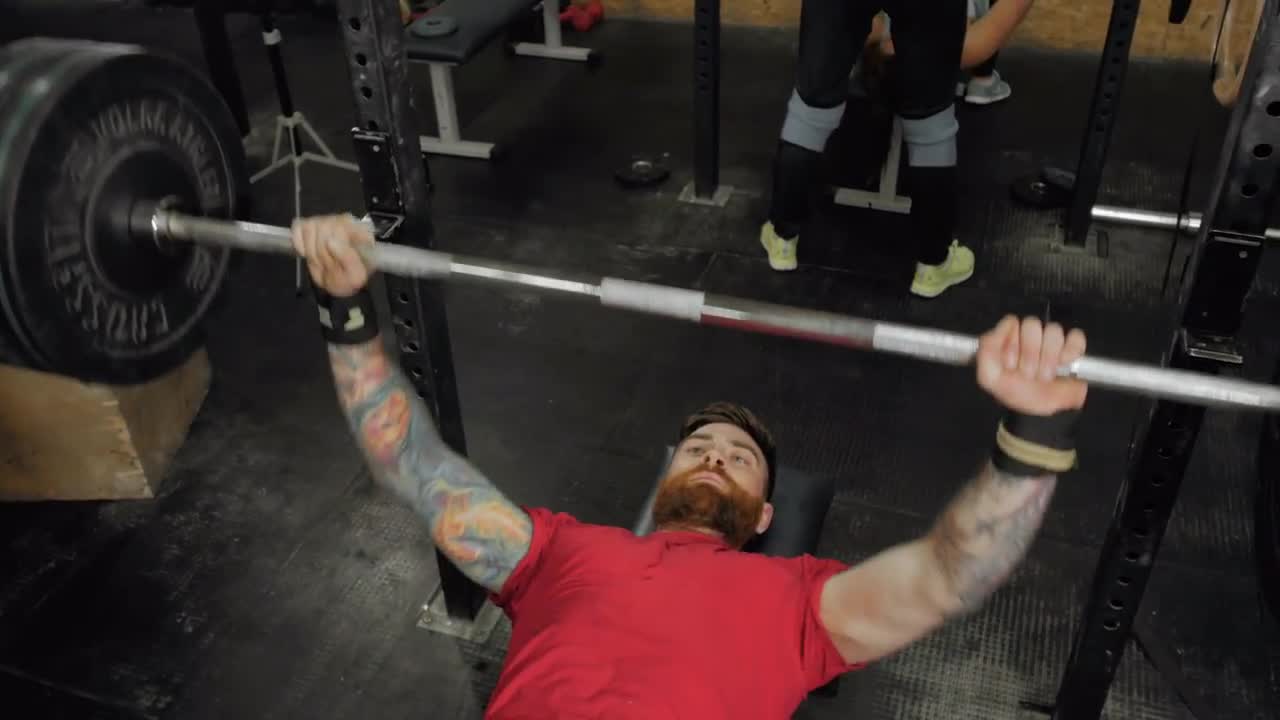 Bench Pressing At Gym - Stock Video | Motion Array
