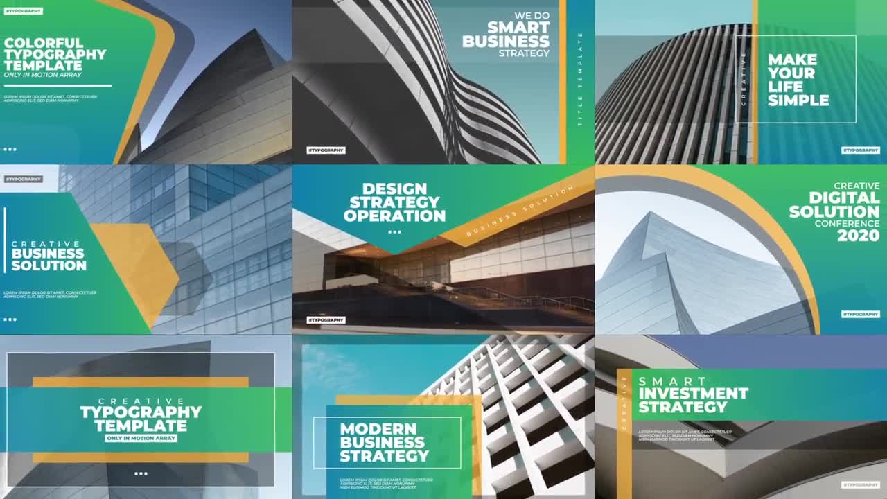 Colorful Typography Slides - Motion Graphics Templates | Motion Array