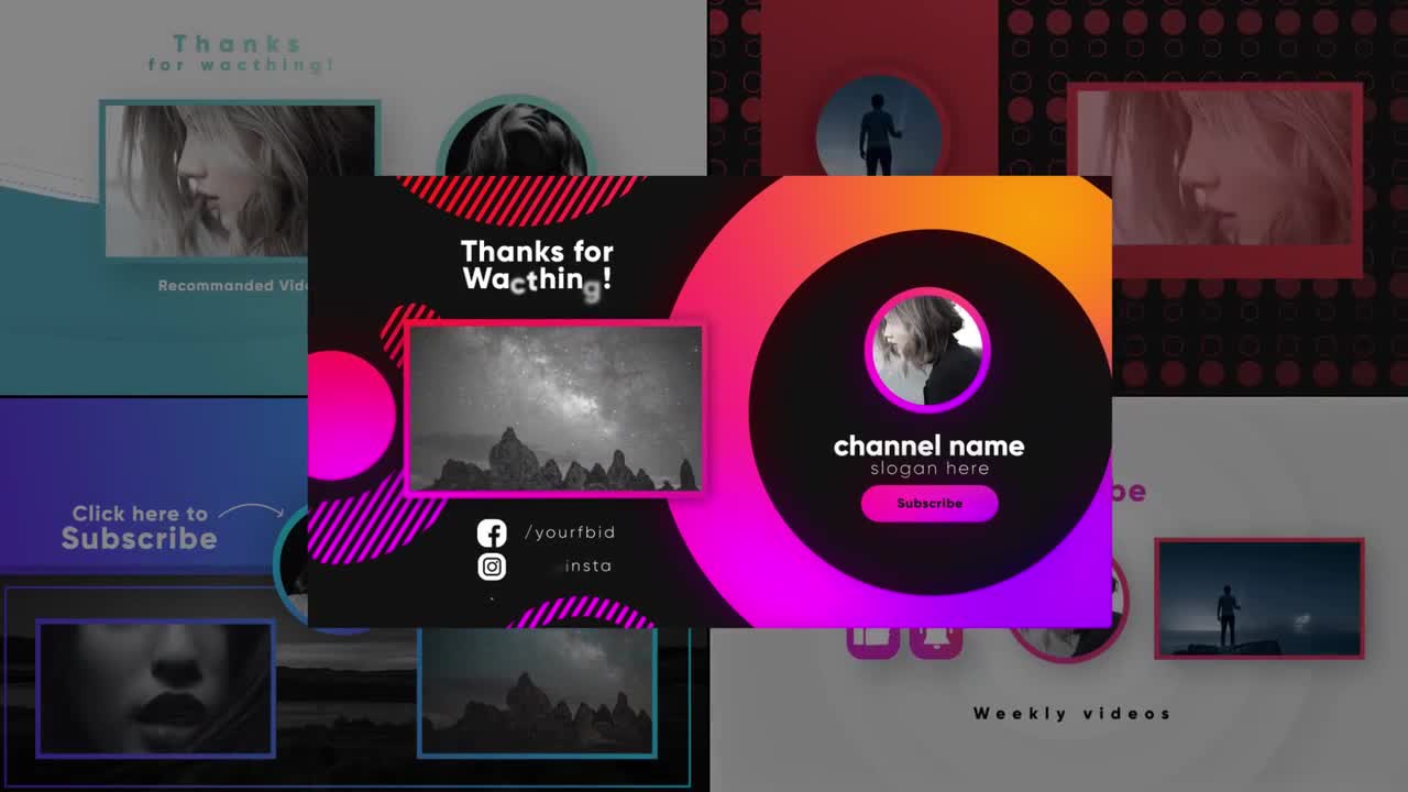 Youtube End Screens V3 - Motion Graphics Templates | Motion Array