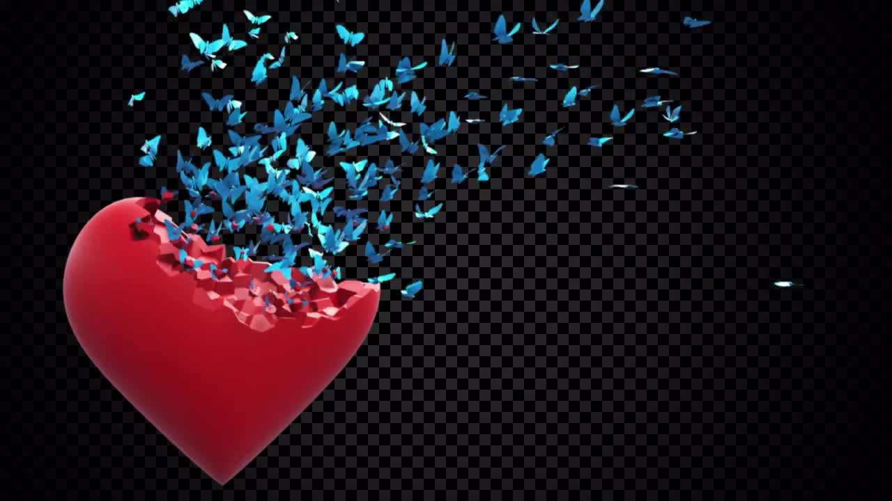 Heart And Butterflies - Stock Motion Graphics | Motion Array