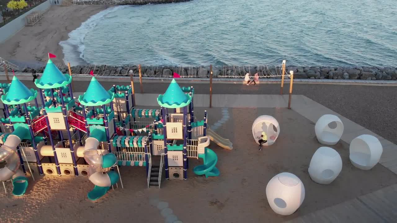 Playground On The Beach - Stock Video | Motion Array