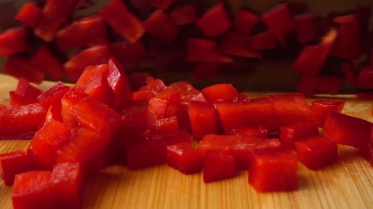 Chopping Up A Red Pepper - Stock Video | Motion Array
