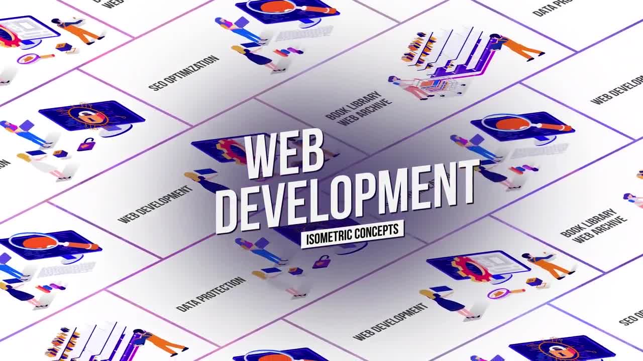 Web Development - Isometric Concept - After Effects Templates | Motion ...