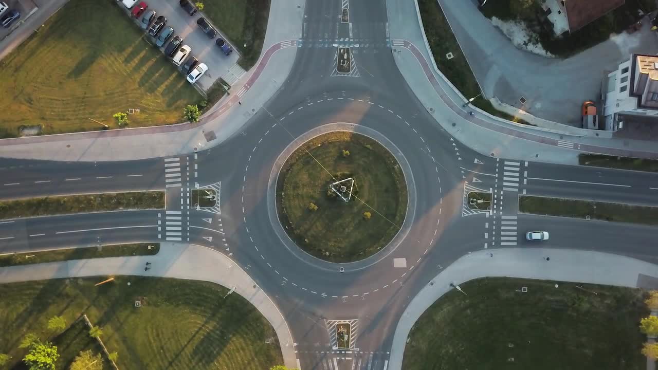 Roundabout Top View - Stock Video | Motion Array