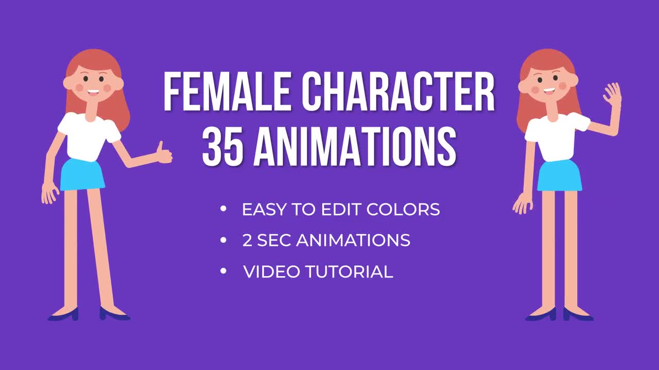 Female Character: 35 Animations - Motion Graphics Templates | Motion Array