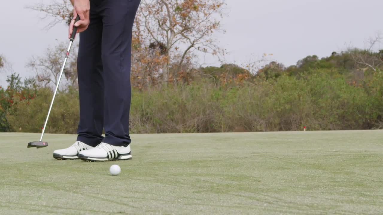 Golfer On The Putting Green - Stock Video | Motion Array