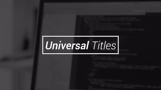 Universal Titles - Premiere Pro Templates | Motion Array