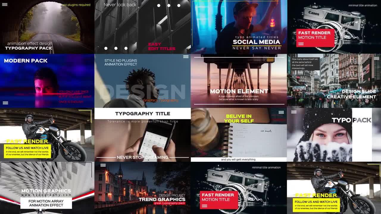 Typography Pack - After Effects Templates | Motion Array