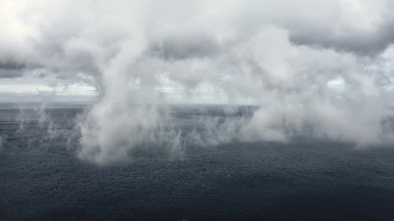 Foggy Skies Covering The Ocean - Stock Video | Motion Array