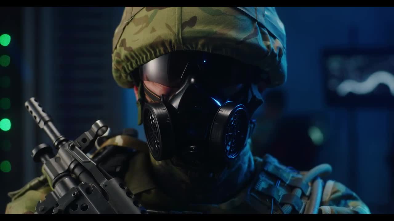 Soldier In Full Combat Gear Close-Up - Stock Video | Motion Array