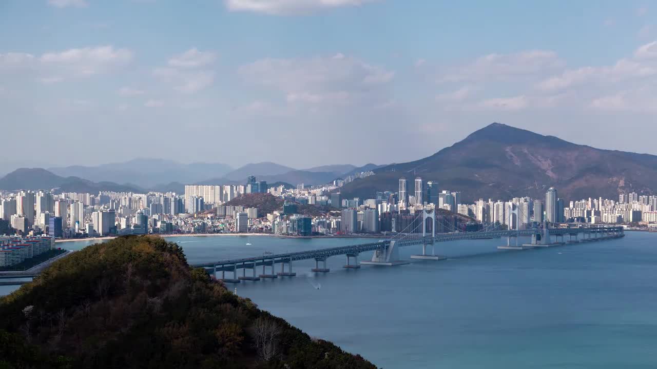 Busan Skyline With Mountains Timelapse - Stock Video | Motion Array