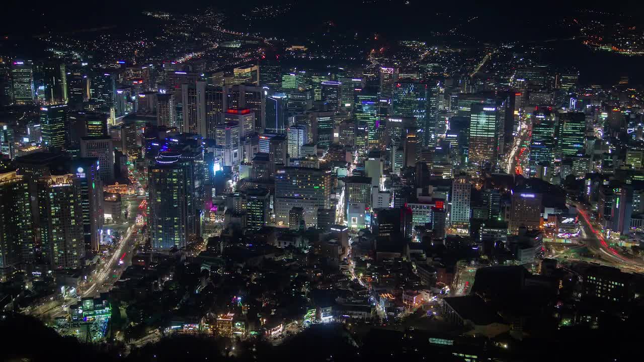 Seoul City Center At Night Timelapse - Stock Video | Motion Array