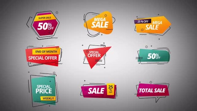 Shapes Price Labels - After Effects Templates | Motion Array