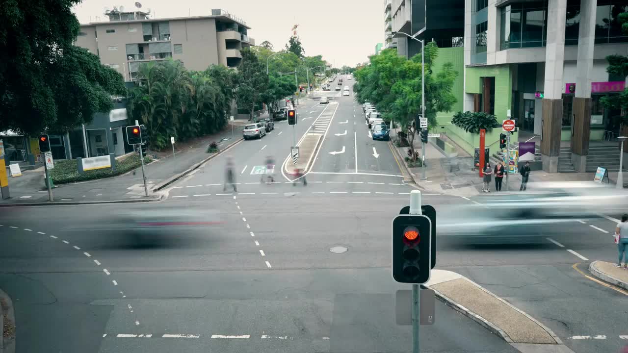 Busy Intersection In Brisbane - Stock Video | Motion Array
