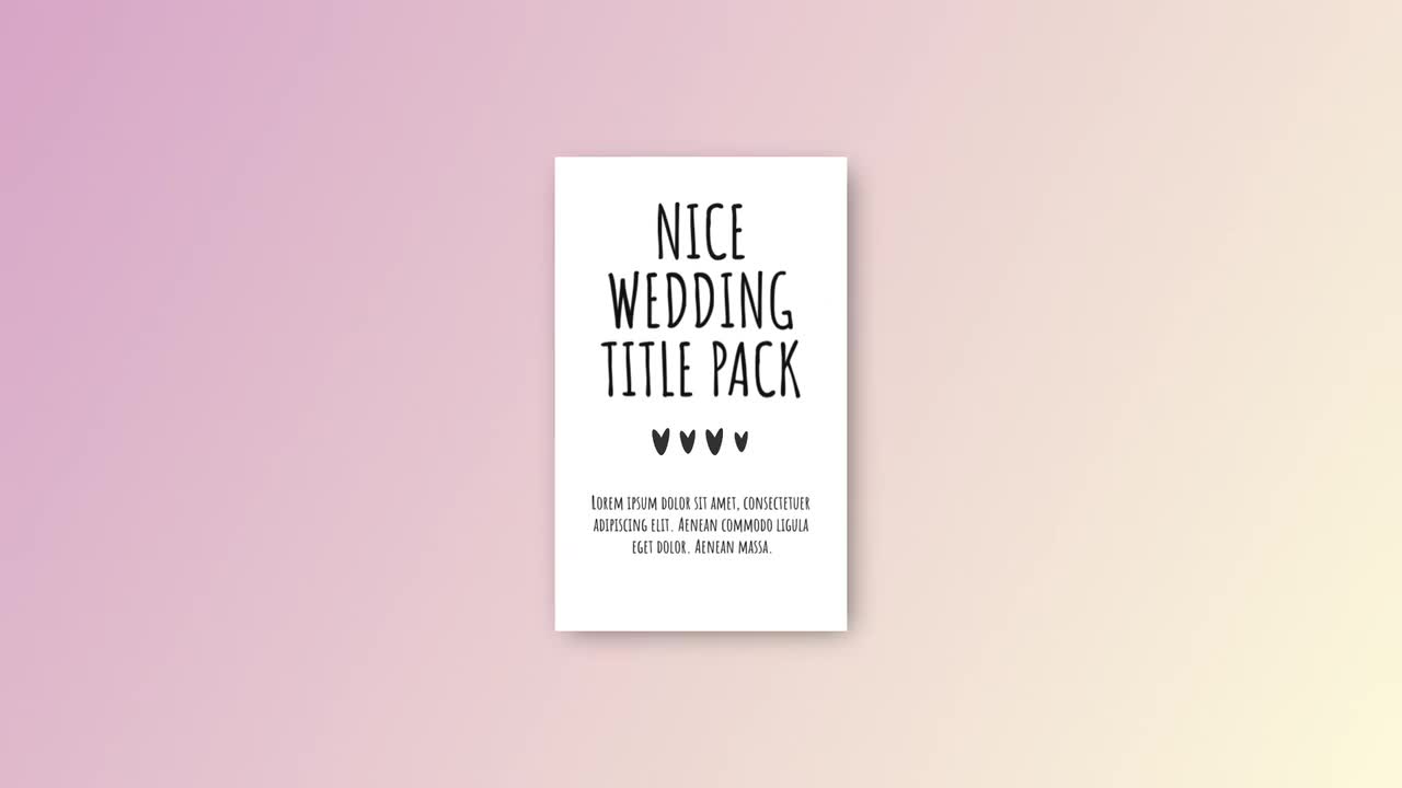 Wedding Typo Titles - Premiere Pro Templates | Motion Array